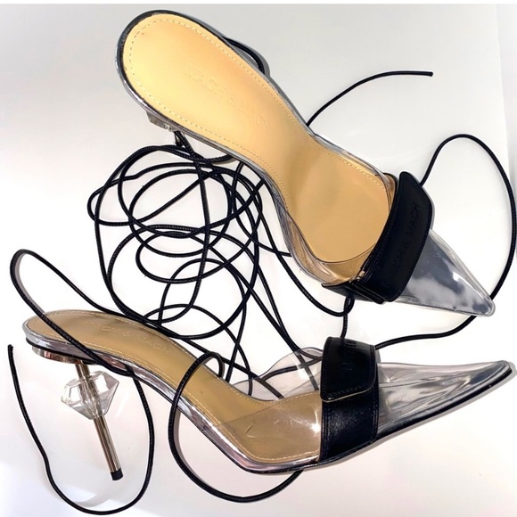 MACH & MACH | Shoes | Mach And Mach Kelly Logo Leather Pvc Sz37 | Poshmark